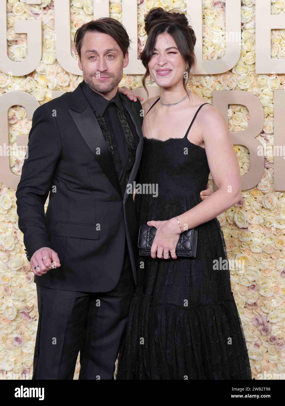 Los Angeles, USA. 07th Jan, 2024. Kieran Culkin and Jazz Charton attend the arrivals of The 81st ...