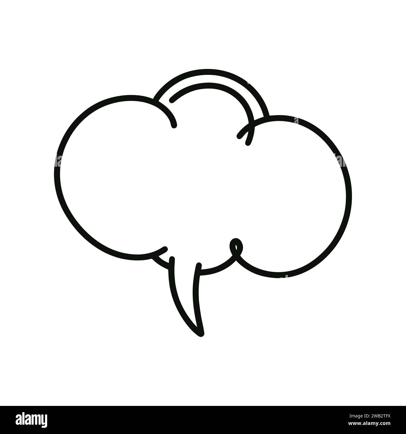 one line cloud of speech communication. Vector illustration Stock ...