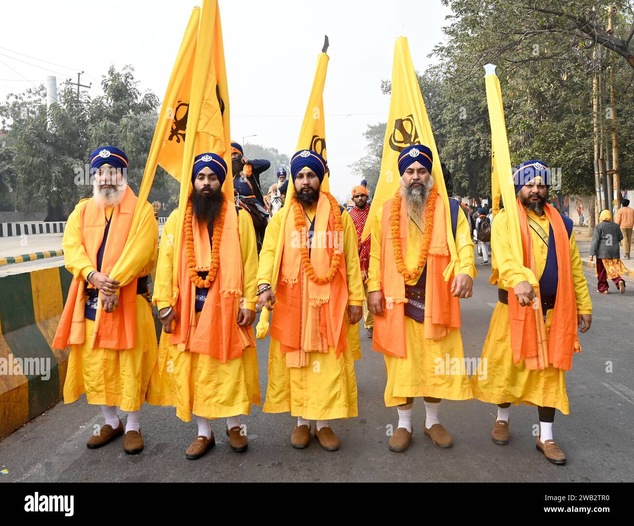 Noida, India . 07th Jan, 2024. NOIDA, INDIA - JANUARY 7: Sikh devotees during 'Nagar Kirtan ...