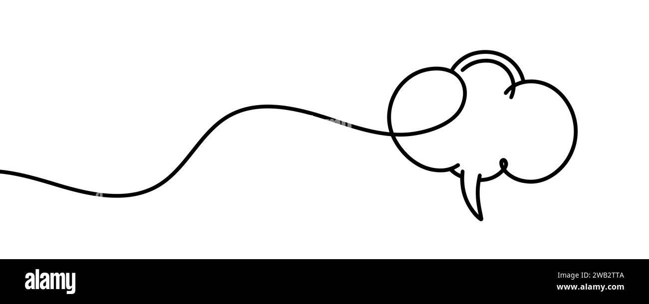 one line cloud of speech communication. Vector illustration Stock ...