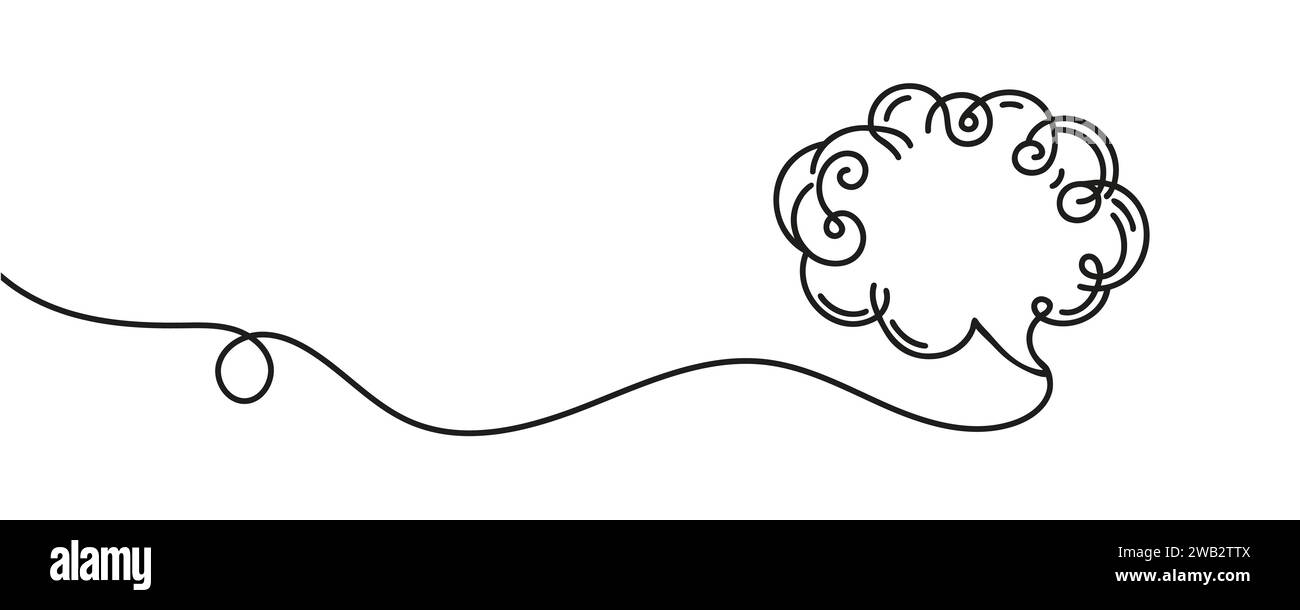 one line cloud of speech communication. Vector illustration Stock ...