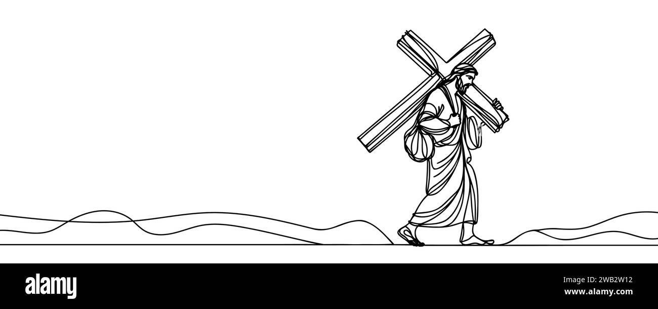 Jesus Carrying Cross Silhouette Stock Illustrations 26 Jesus Carrying