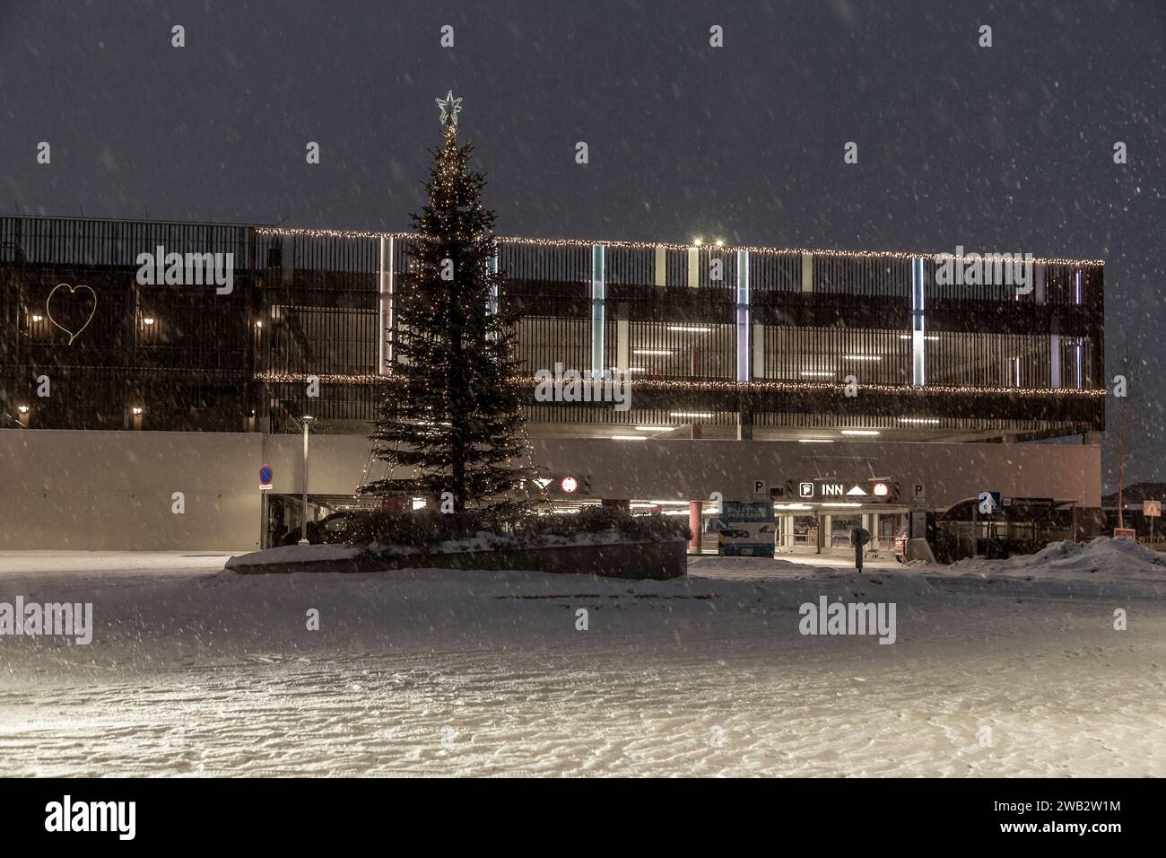 Christmas tree in the labyrinten (labyrinth) Alta, Norway Stock Photo ...