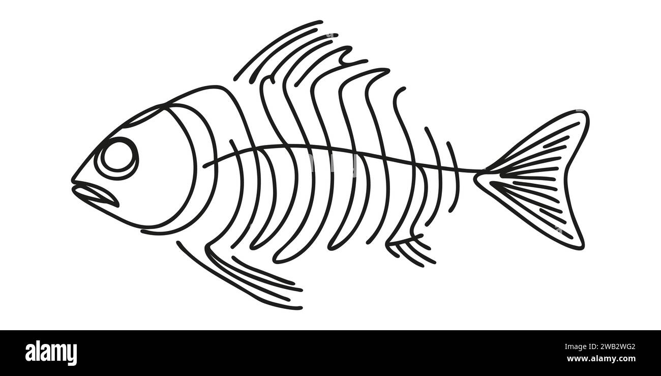 Fish in one line drawing style. Vector illustration Stock Vector Image ...