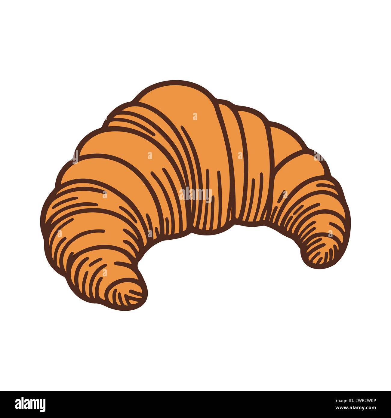 Continuous one line croissant Cut Out Stock Images & Pictures - Alamy