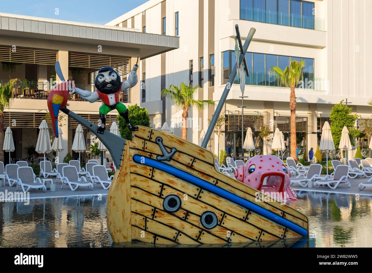 Children's pool with fairy-tale characters water in a Turkish hotel ...
