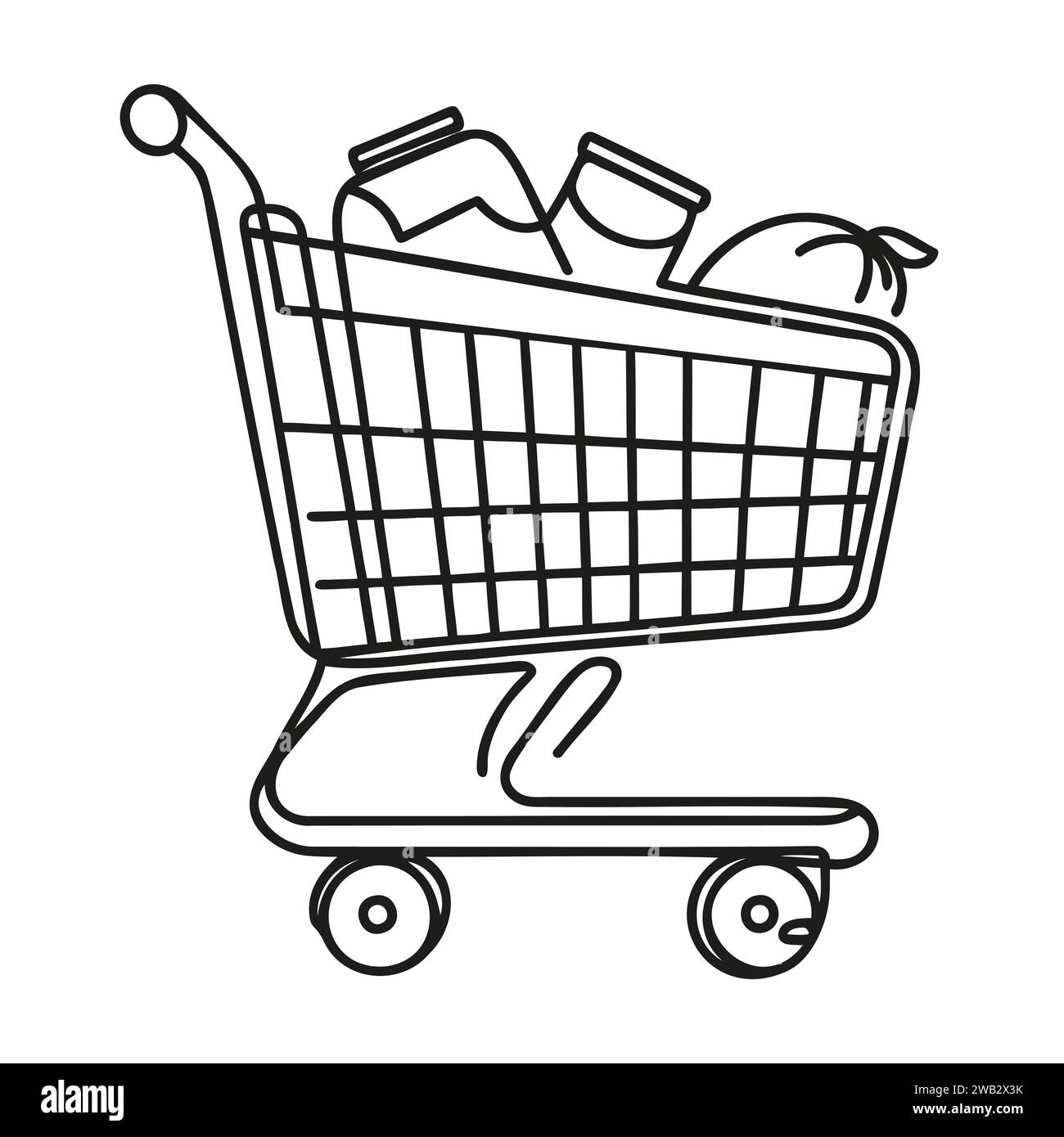 Shopping cart vector continuous hi-res stock photography and images - Alamy