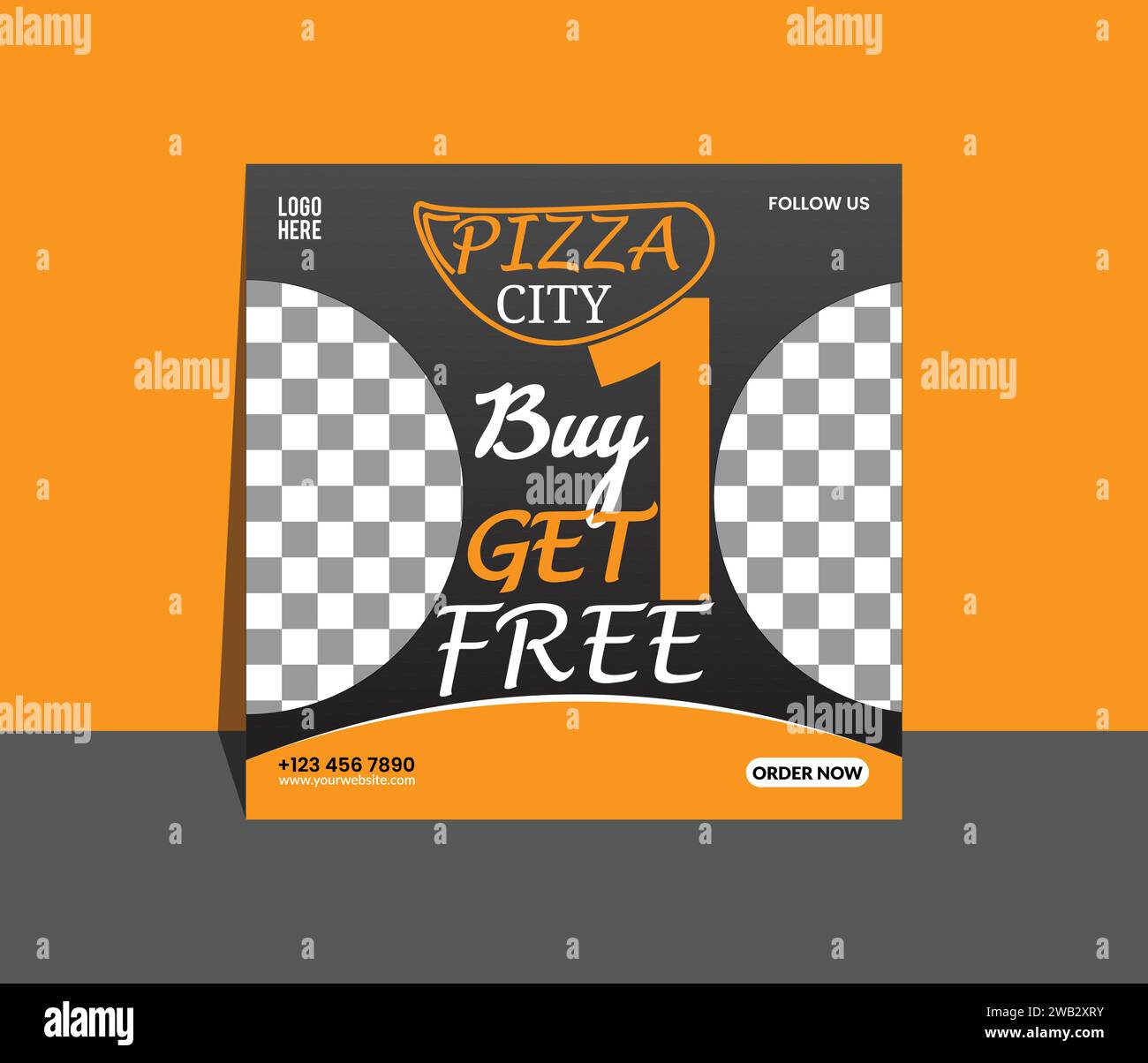 Pizza Social Media Post Design Stock Vector Image & Art - Alamy