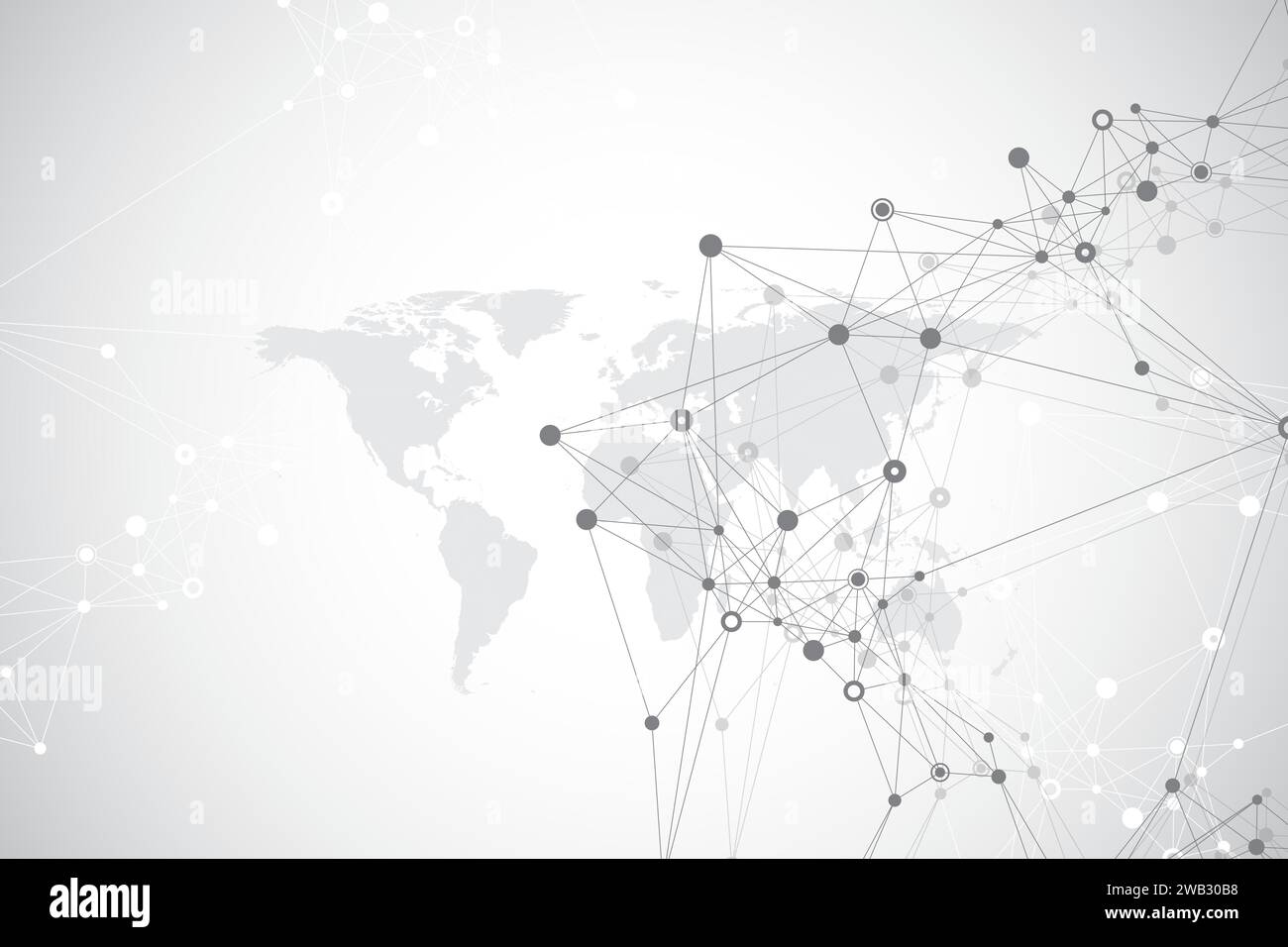 Global network connection banner design template. Header social network ...