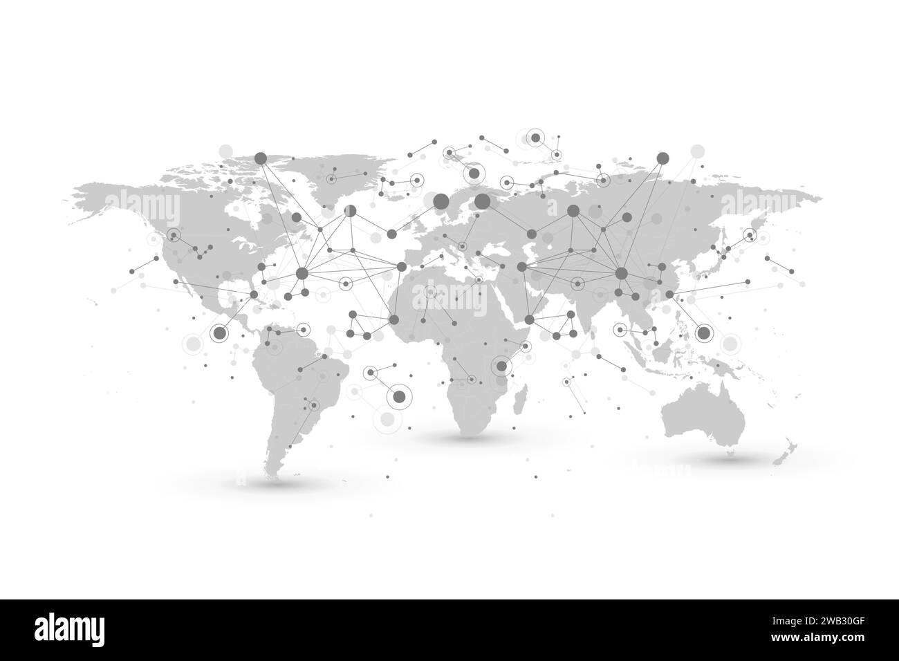 Global network connection banner design template. Header social network ...