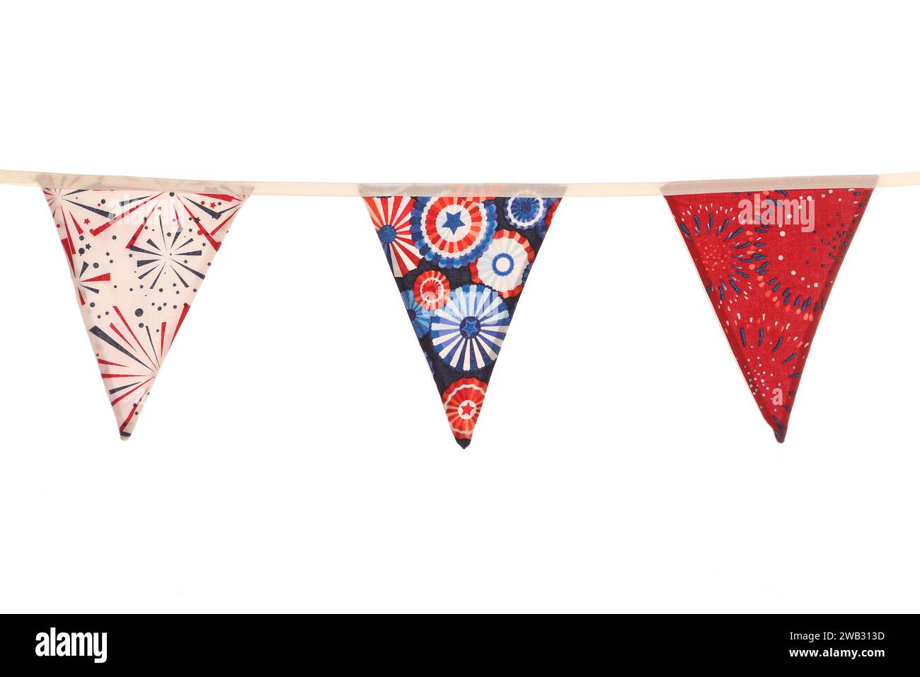 Firework new years celebration bunting isolated on a white background ...