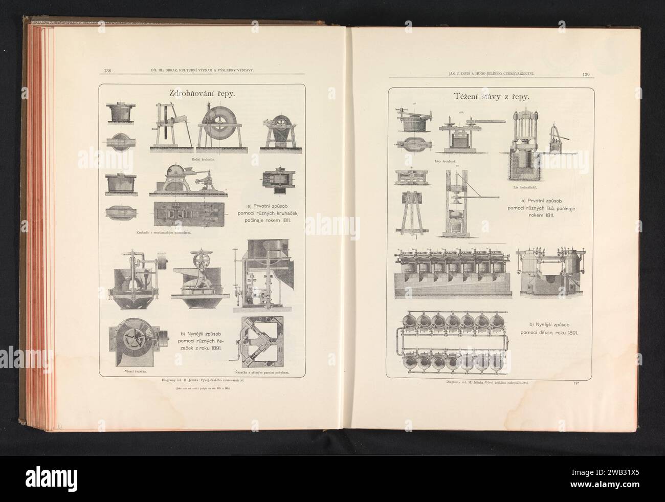 Photo production of a drawing, representing machines for pulverizing ...