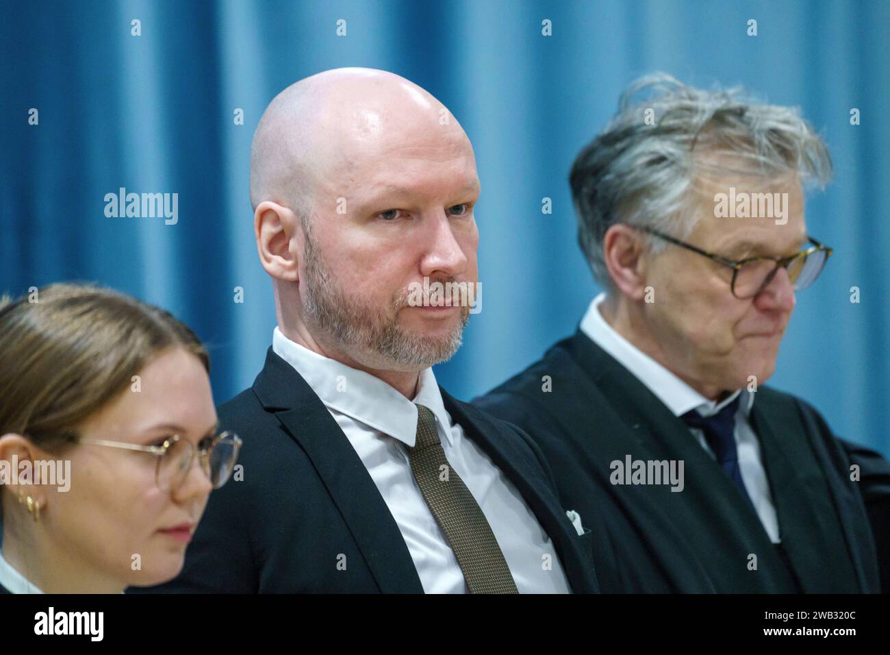Tyristrand 20240108.Anders Behring Breivik between lawyer Oystein ...