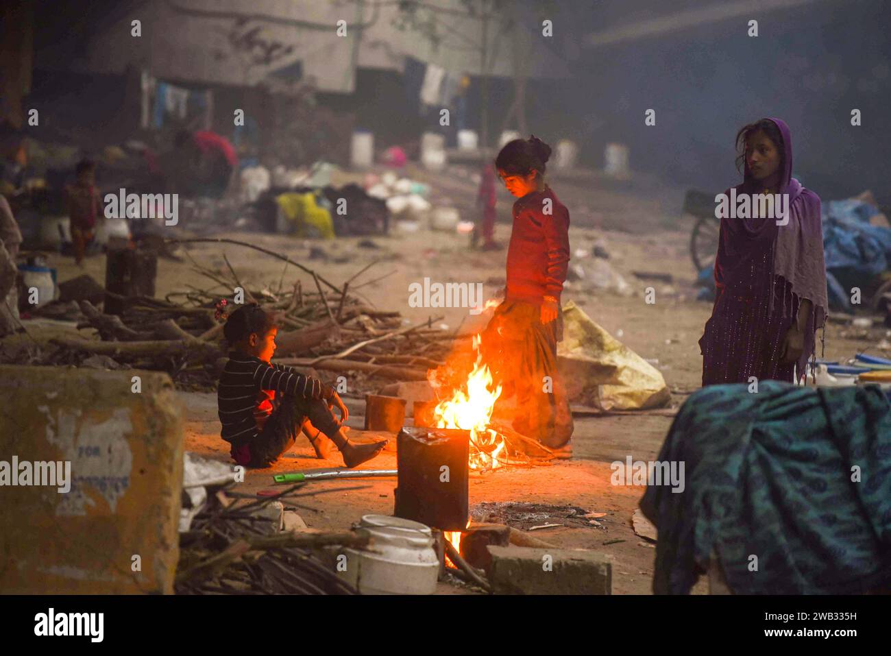 New Delhi, India. 04th Jan, 2024. GURUGRAM, INDIA - JANUARY 3: Homeless ...