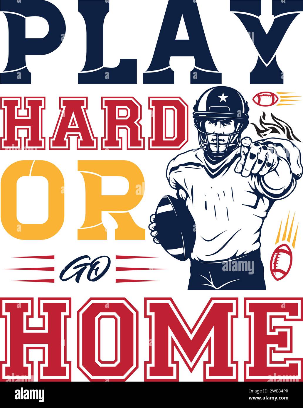 Silhouette football player text Stock Vector Images - Alamy