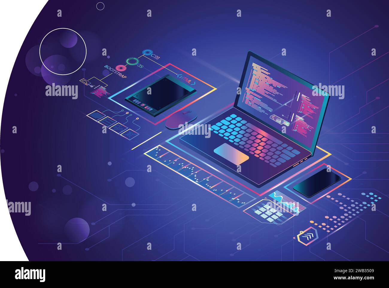 Computer illustration network conceptual Stock Vector Images - Alamy