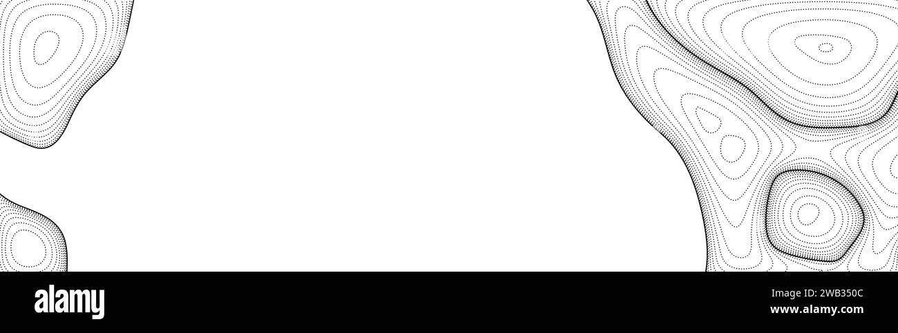 Abstract dotted lines footer. Topographic contour map concept ...