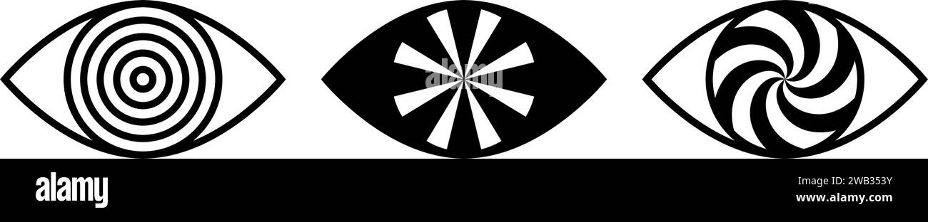 Eyes Sign Set Vision Outline Symbol Collection Hypnosis Eyeball Concept Pack Watching Or 3962