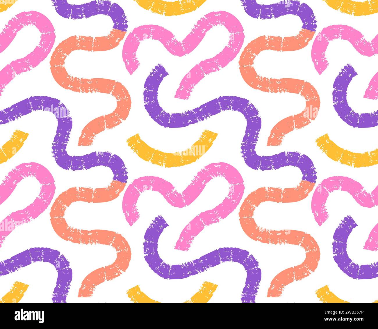 Bright Grunge scribble wallpaper print with squiggles and wavy brushes ...