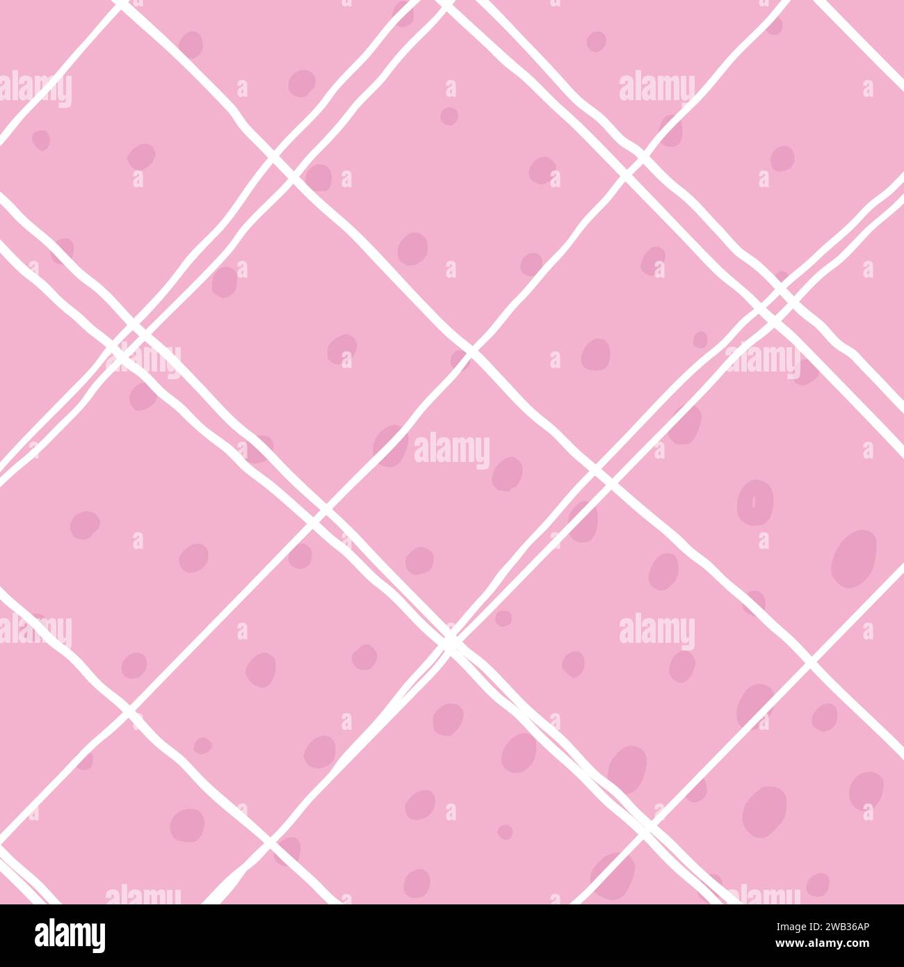Abstract doodle grid with pink background. Squiggle and scribble ...