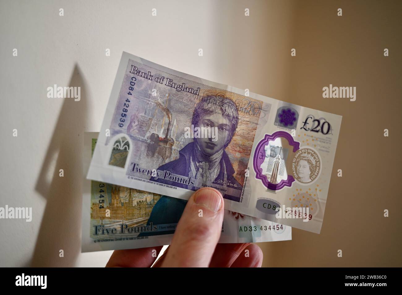 Joseph Turner, UK Banknotes, Twenty and five pounds sterling Stock ...