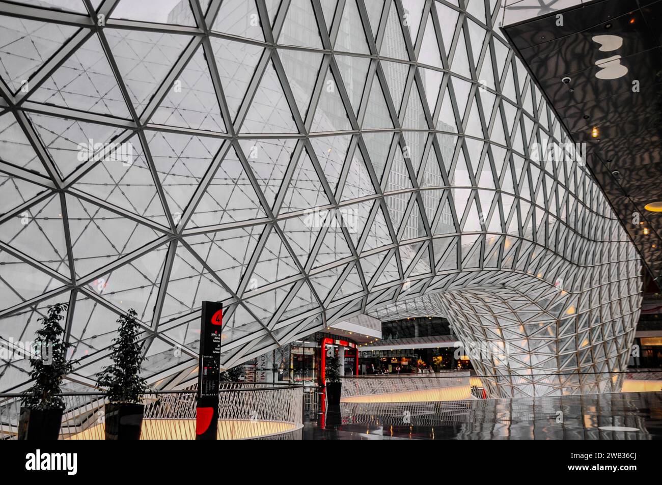 Interior view of MyZeil, a shopping in the centre of Frankfurt am Main ...