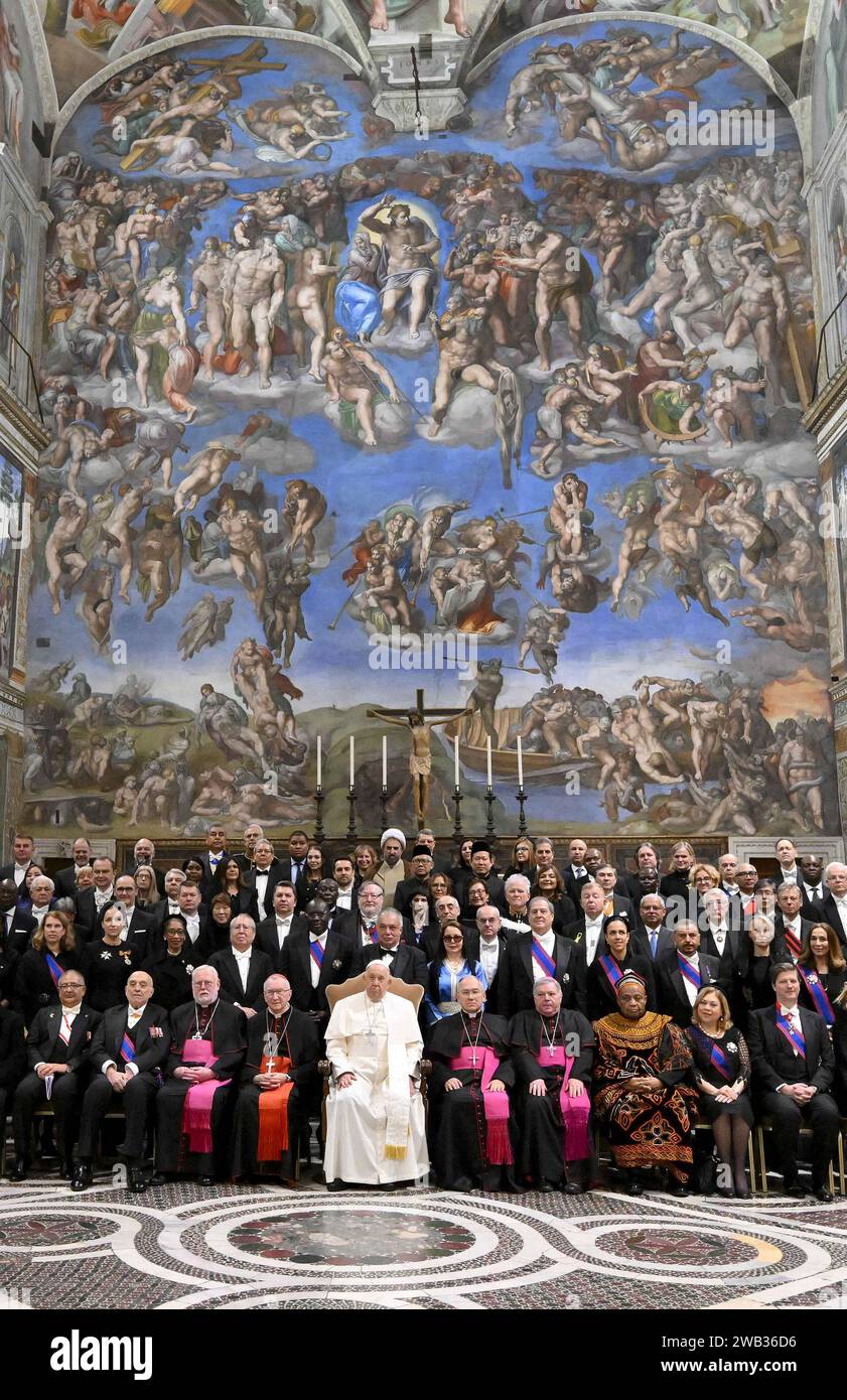 Vatican on January 8, 2024. Pope Francis meets the Diplomatic Corps ...