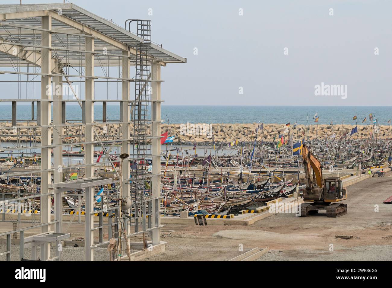 GHANA, Accra, Jamestown, construction of new fishing harbour by chinese ...