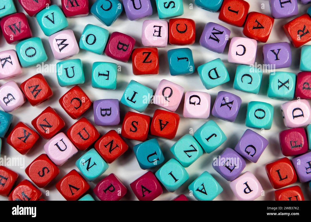 Alphabet letters jumble hi-res stock photography and images - Alamy