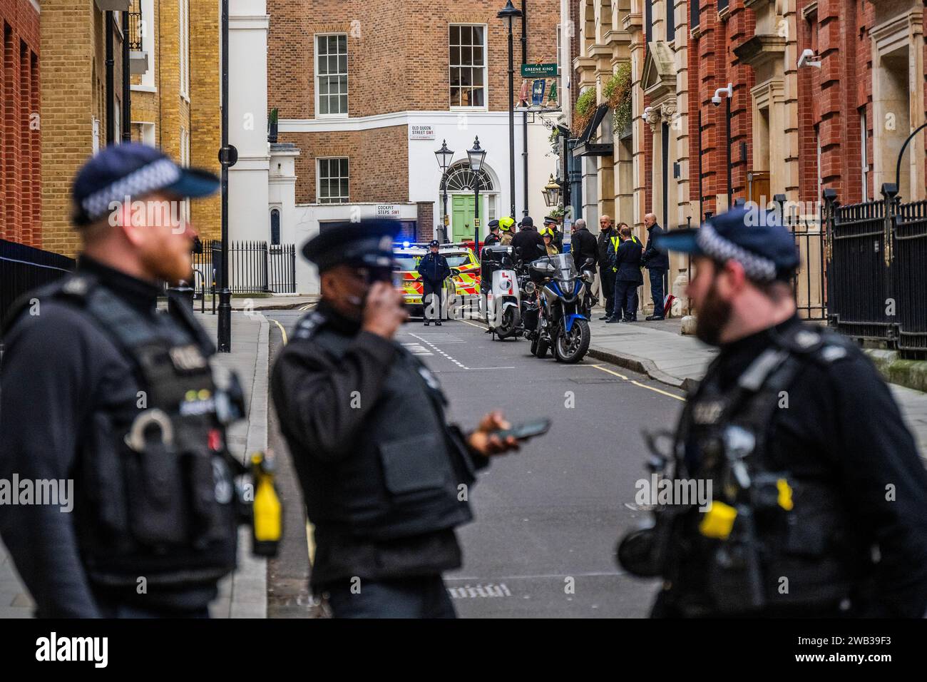 London, UK. 8th Jan, 2024. Police (including armed units from the ...