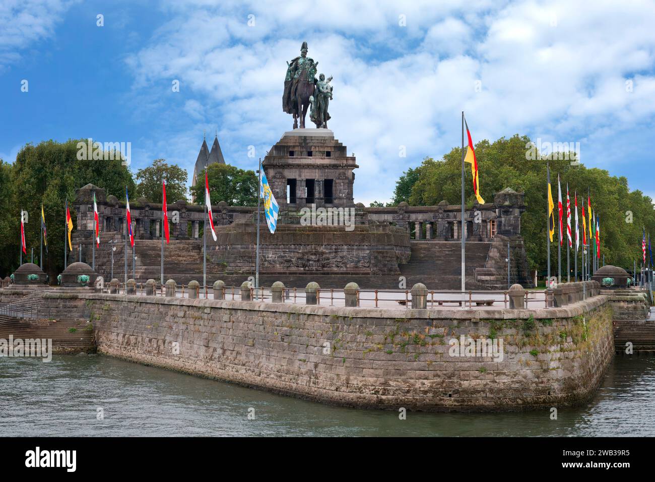 German corner with the equestrian statue of William I, first German ...