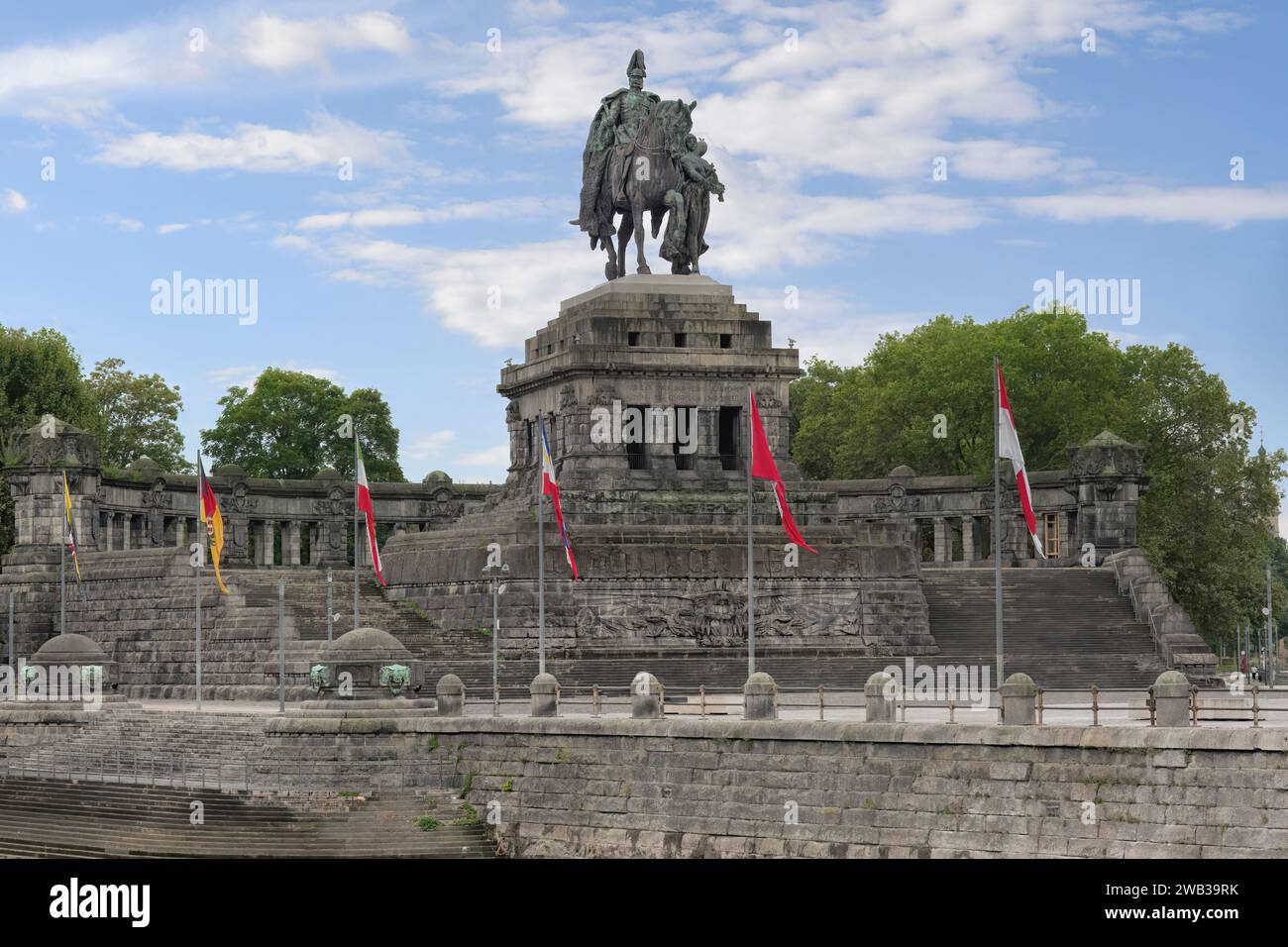 German corner with the equestrian statue of William I, first German ...