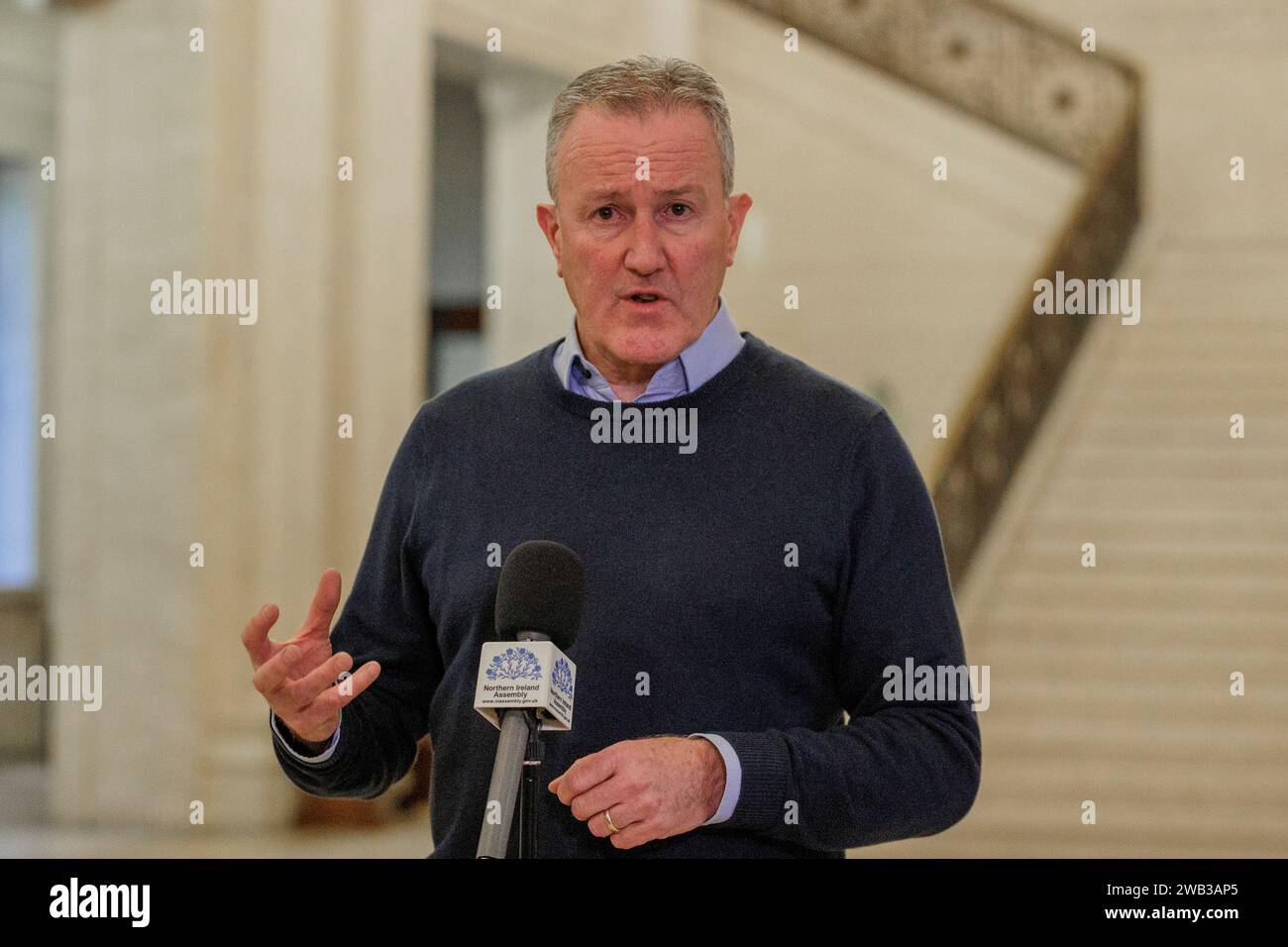 Sinn Fein MLA Conor Murphy speaking in the Grand Hall of Parliament ...
