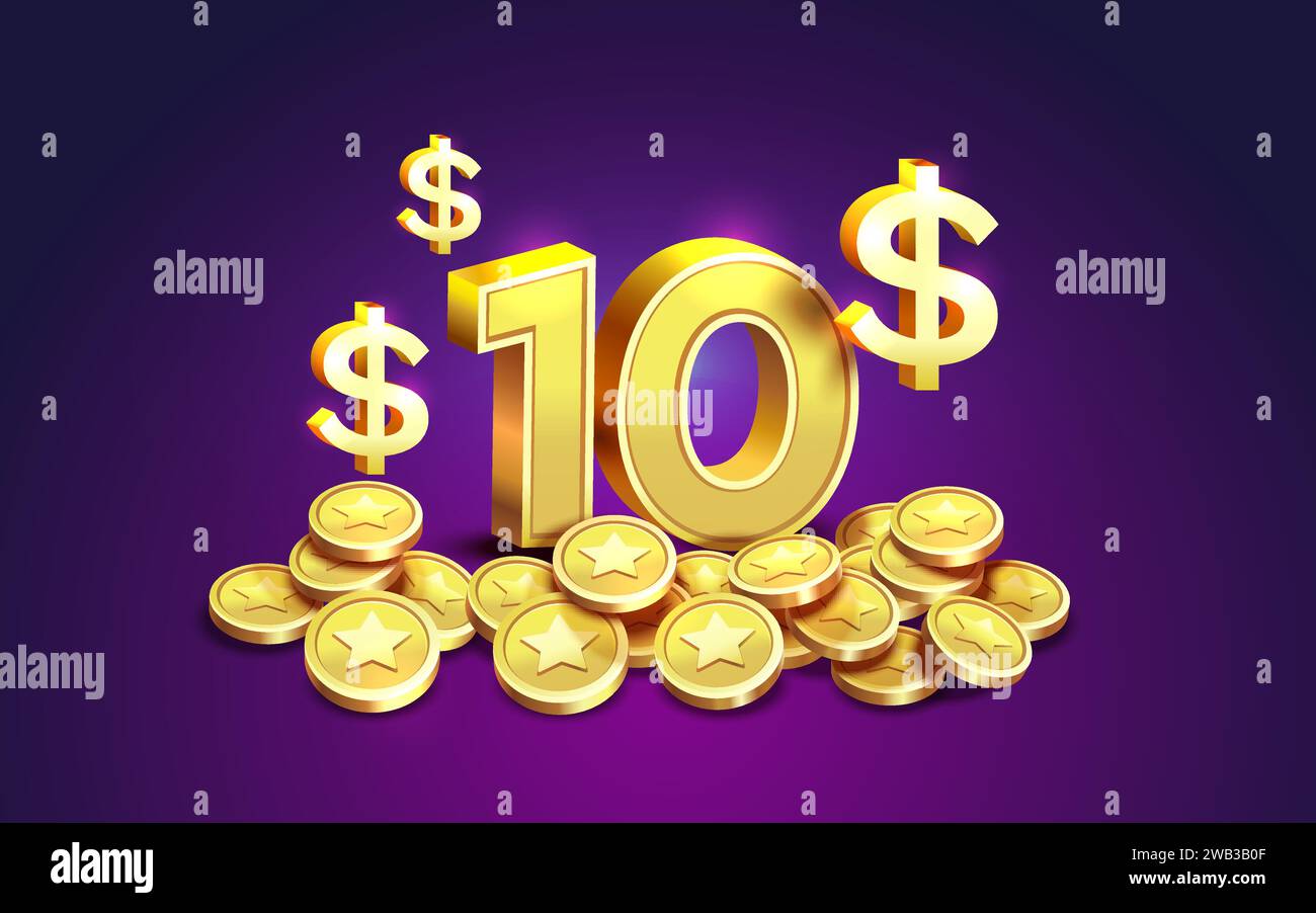 Cashback 10 percentage golden coins hi-res stock photography and images ...