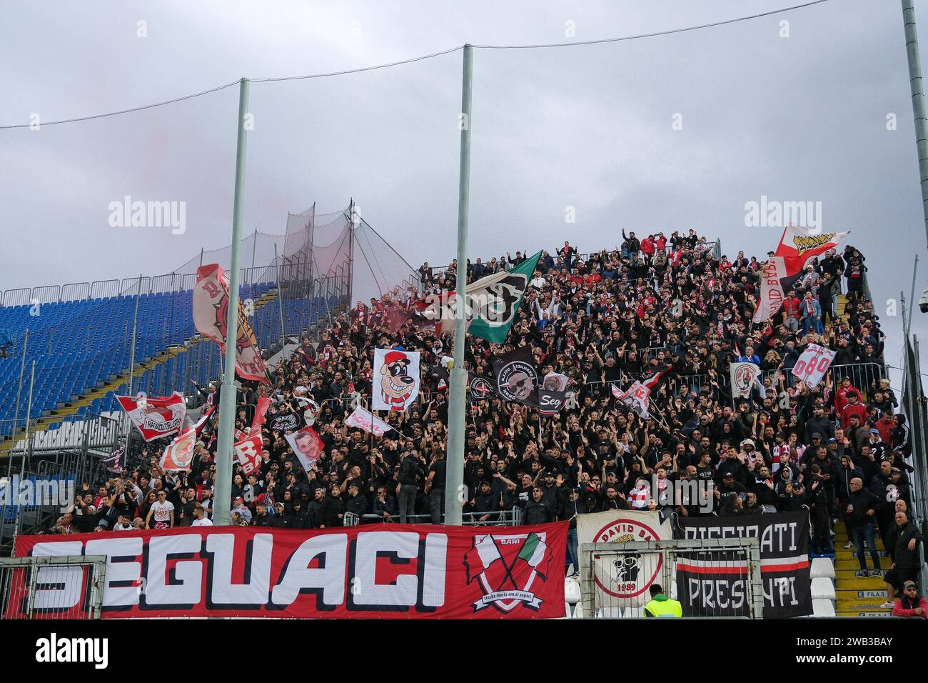 Supporters of SSC Bari during the Italian Serie B soccer championship ...
