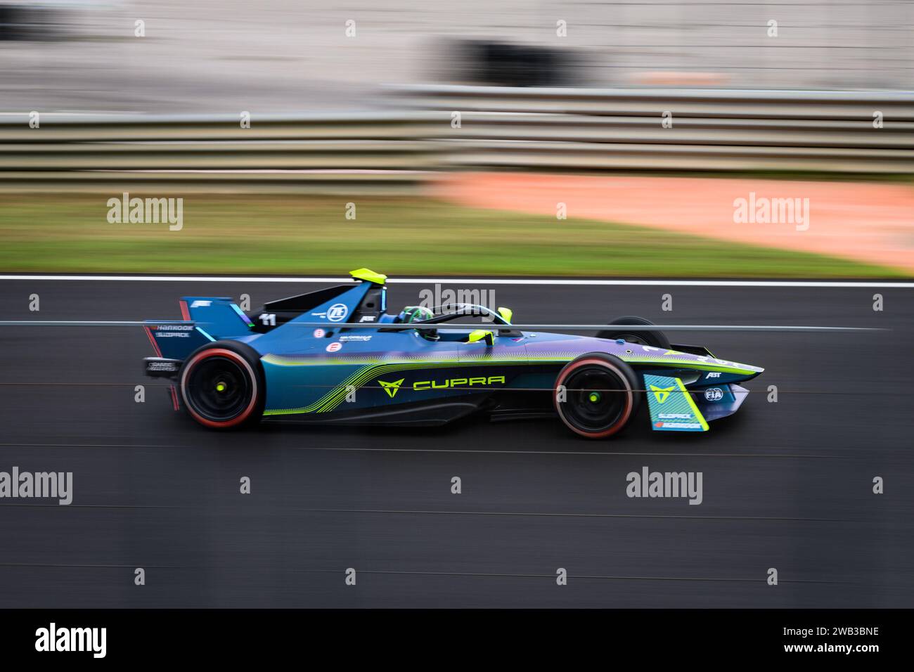 ABT CUPRA Formula E electric car training on Ricardo Tormo Circuit of ...