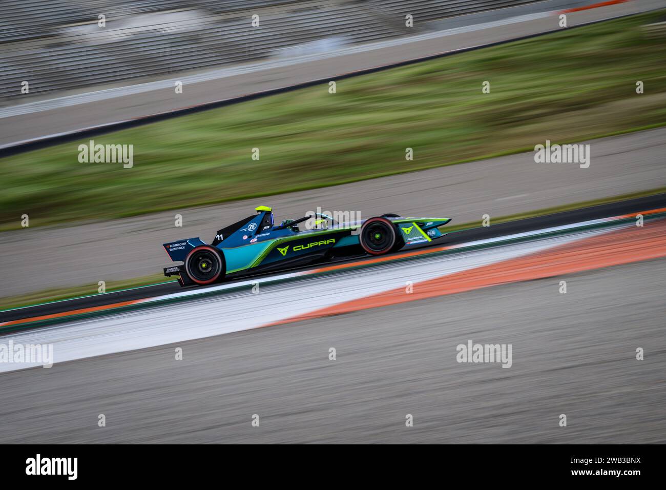ABT CUPRA Formula E electric car training on Ricardo Tormo Circuit of ...