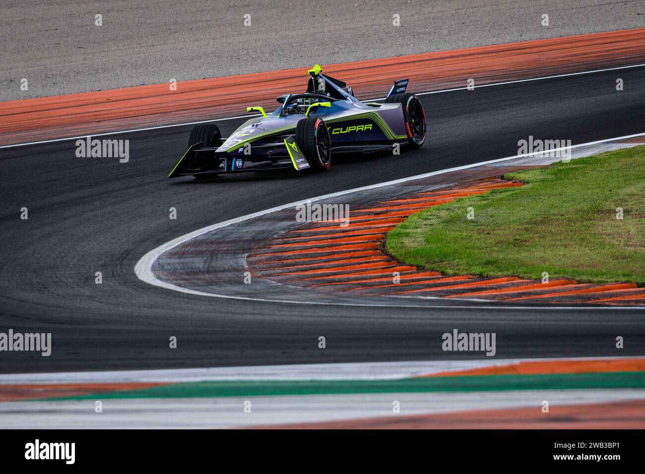 ABT CUPRA Formula E electric car training on Ricardo Tormo Circuit of ...
