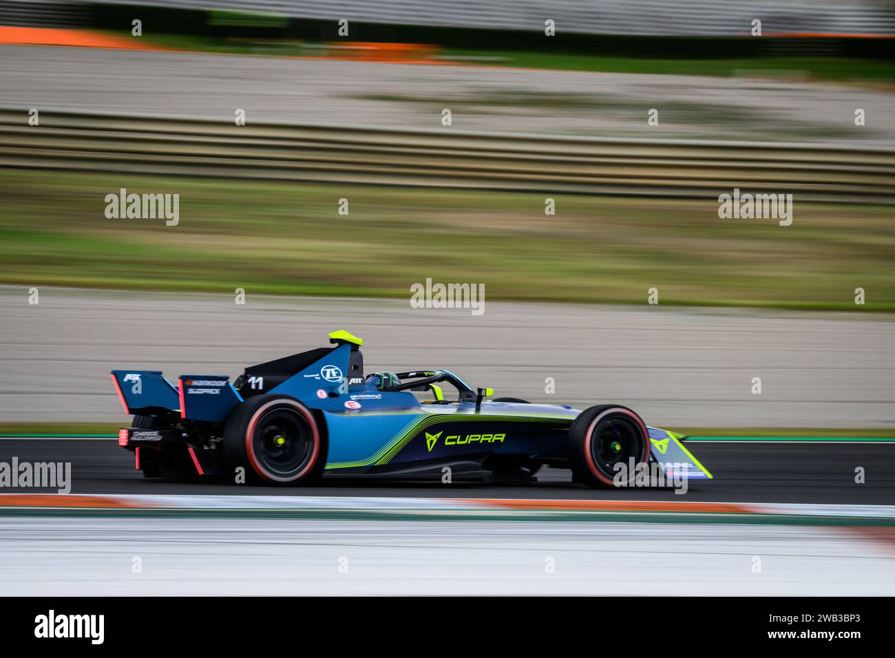 ABT CUPRA Formula E electric car training on Ricardo Tormo Circuit of ...