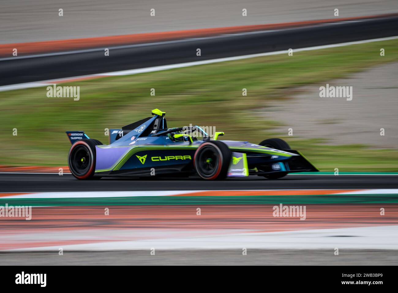 ABT CUPRA Formula E electric car training on Ricardo Tormo Circuit of ...