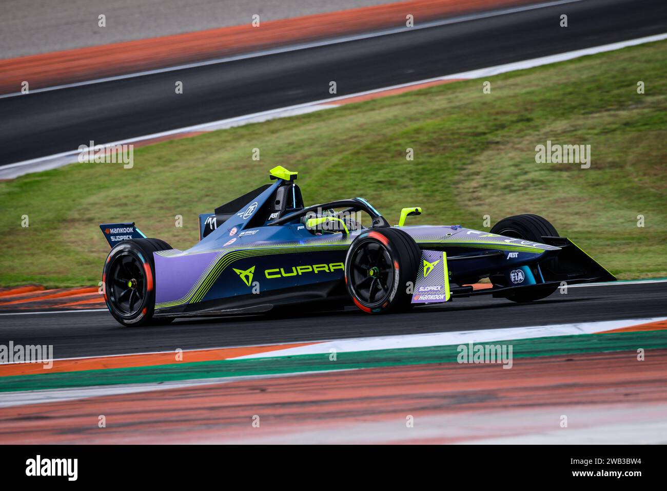 ABT CUPRA Formula E electric car training on Ricardo Tormo Circuit of ...