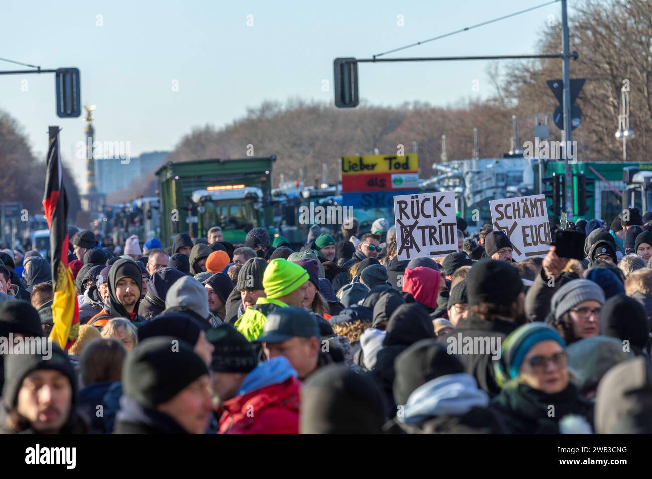 Protest der Bauern gegen geplanten Maßnahmen der Regierung, Am 8 ...