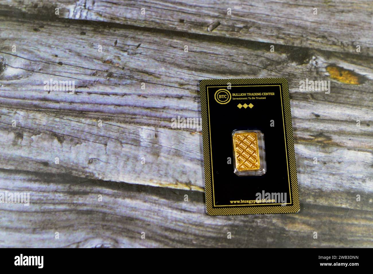 Cairo, Egypt, January 6 2024: 24K karat BTC Bullion Trading Center pure ...