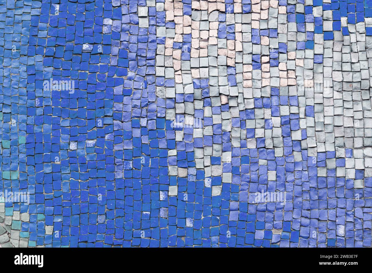 Abstract mosaic ceramic tile background. Chaotic pattern of blue and ...