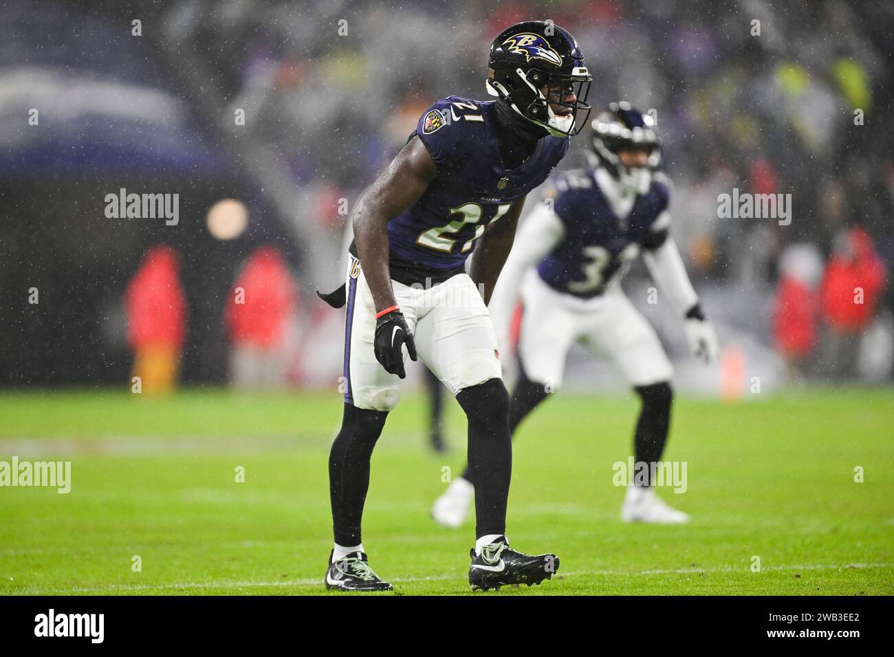 Baltimore Ravens cornerback Brandon Stephens (21) in action during the ...