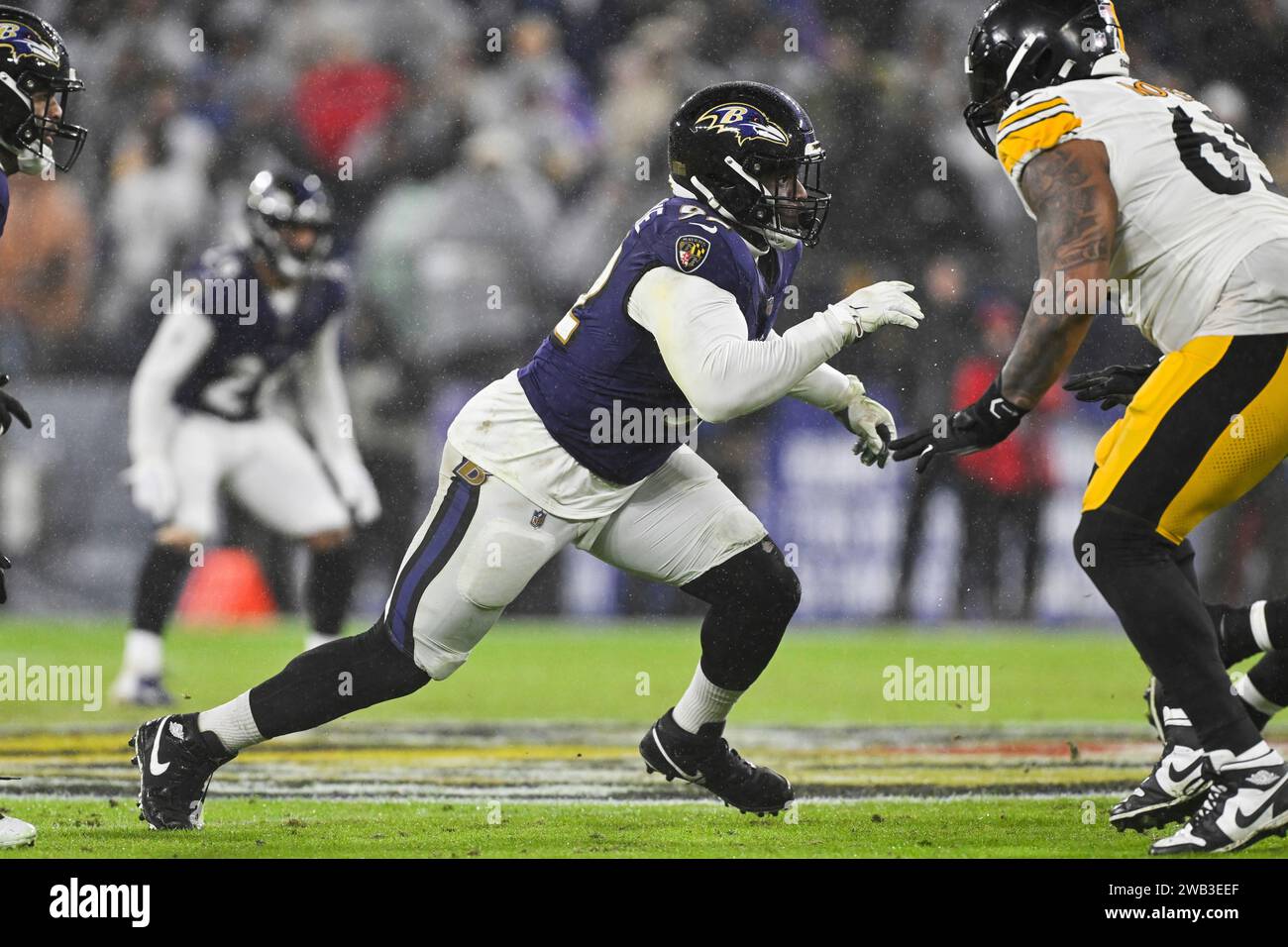 Baltimore Ravens defensive tackle Justin Madubuike (92) in action ...
