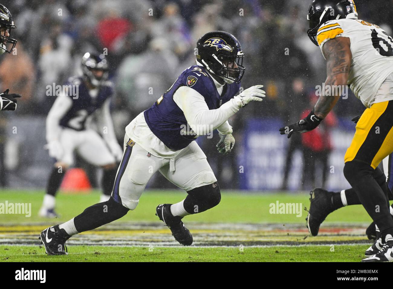 Baltimore Ravens defensive tackle Justin Madubuike (92) in action ...
