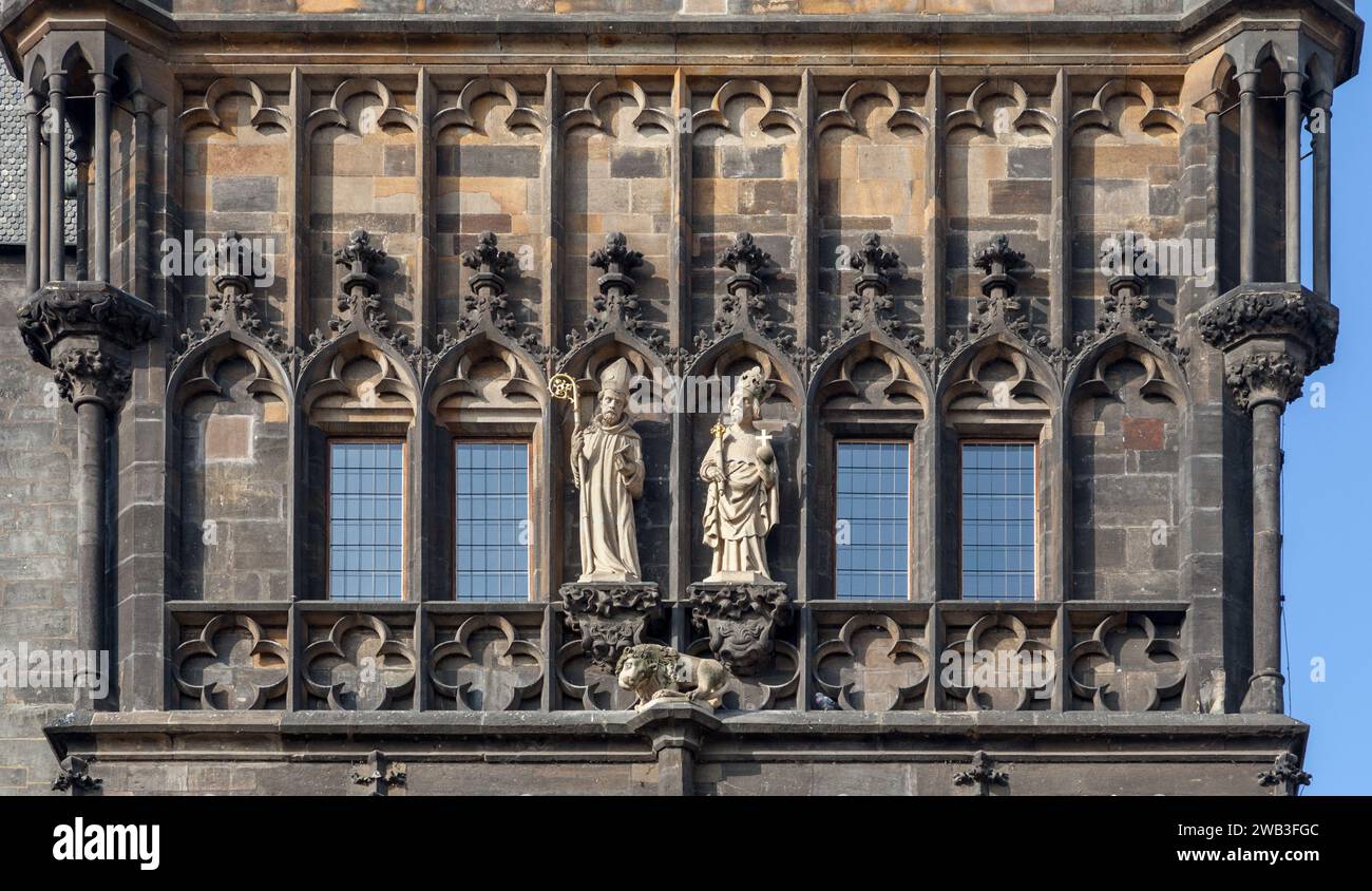 Exterior detail of Powder Tower in Prague, Czech Republic Stock Photo - Alamy