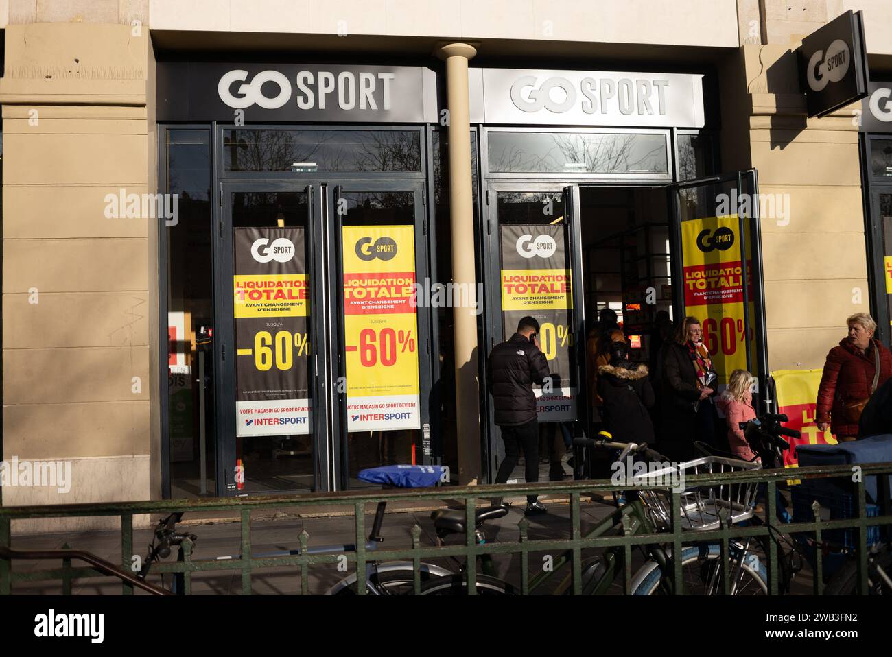 Paris, France. 05th Jan, 2024. Illustration of posters announcing the ...