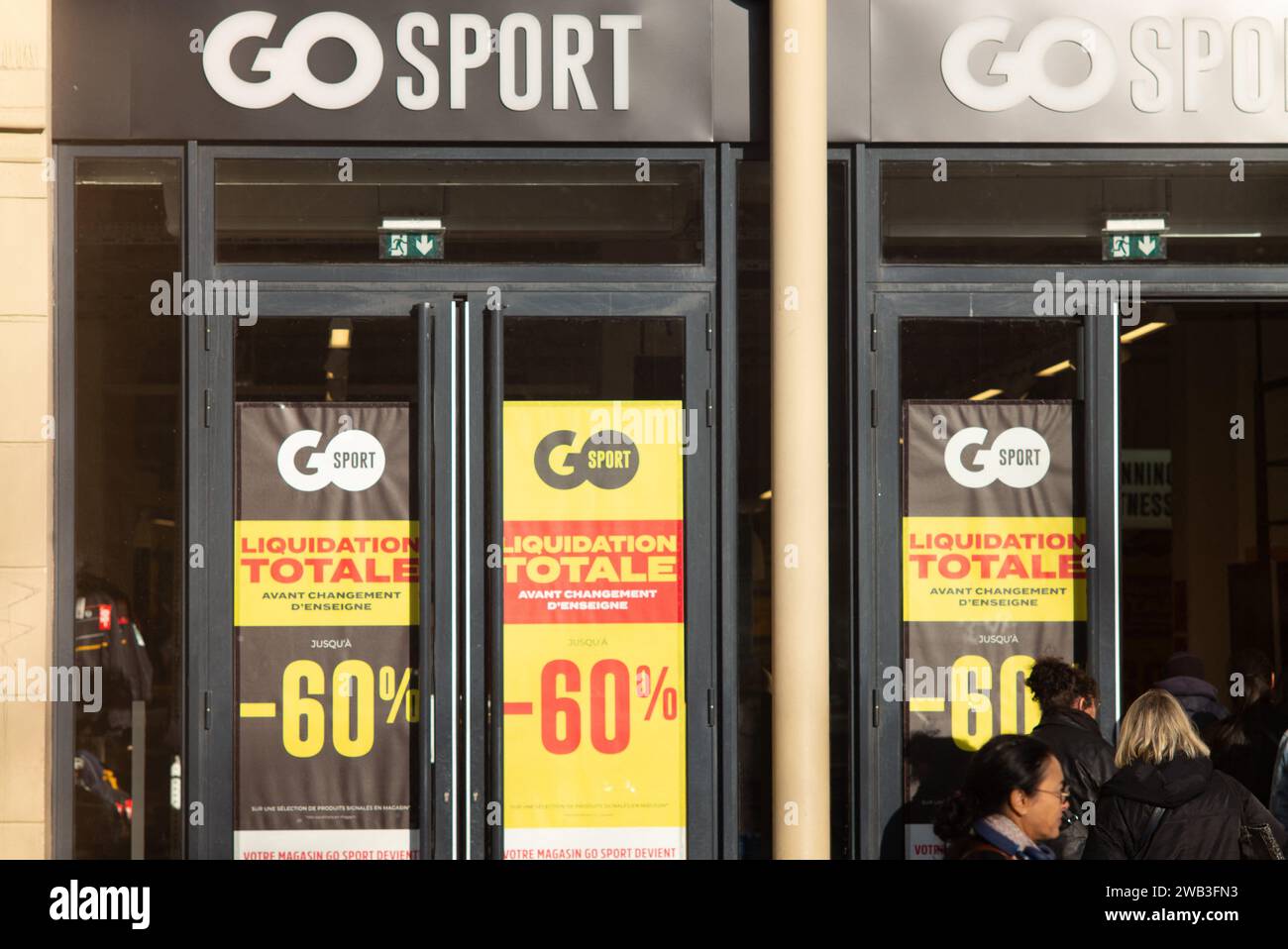 Paris, France. 05th Jan, 2024. Illustration of posters announcing the ...